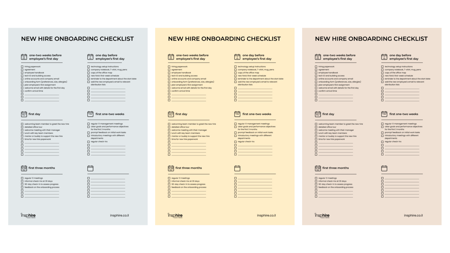 New Hire Onboarding: Checklist – InspHire — House of Talents